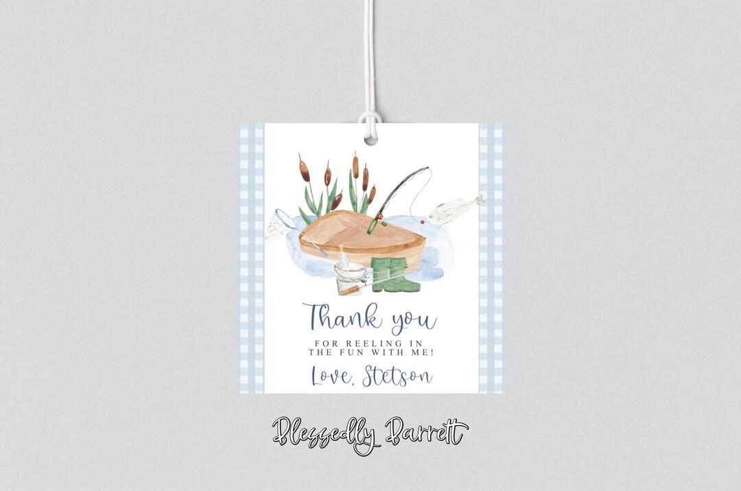 O-fish-ally Birthday Party Favor Gift Tag | Fishing Invite | Gone ...