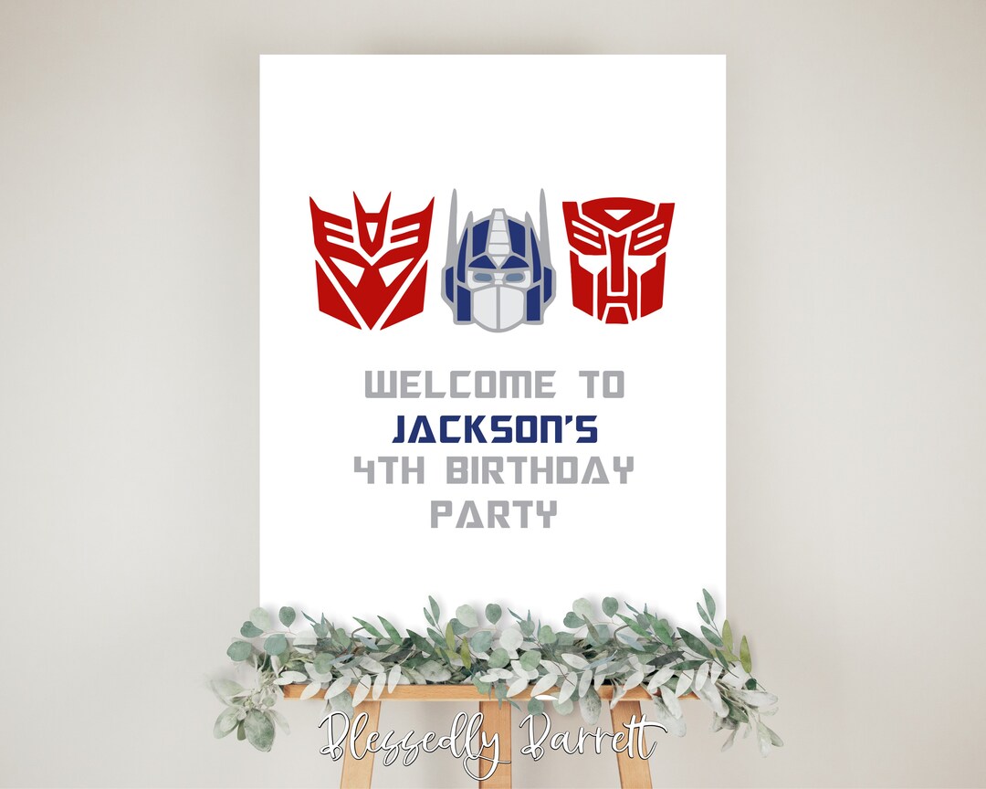 Transformers Welcome Sign | 5th Birthday | Autobots | Robot | Bumble ...