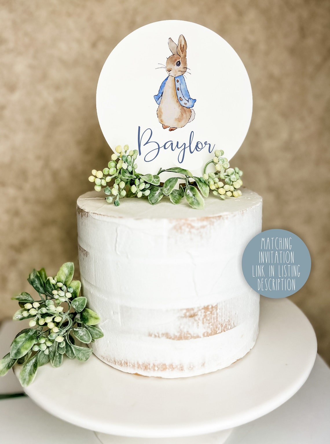 Wooden Cake Topper Peter Rabbit Flopsy Baby Shower - Etsy