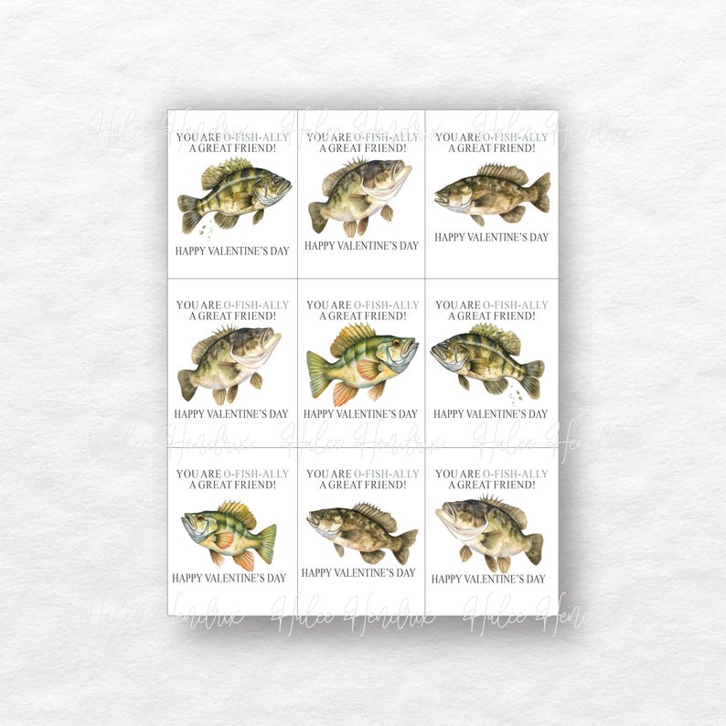 Instantly Downloadable Valentine's | Class Party Valentines | Bass ...