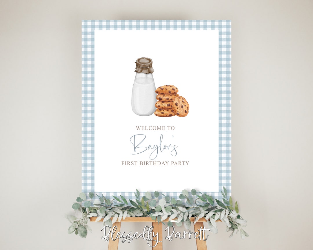 First Birthday Welcome Sign | Milk and Cookies | Sweet One | Two Sweet ...
