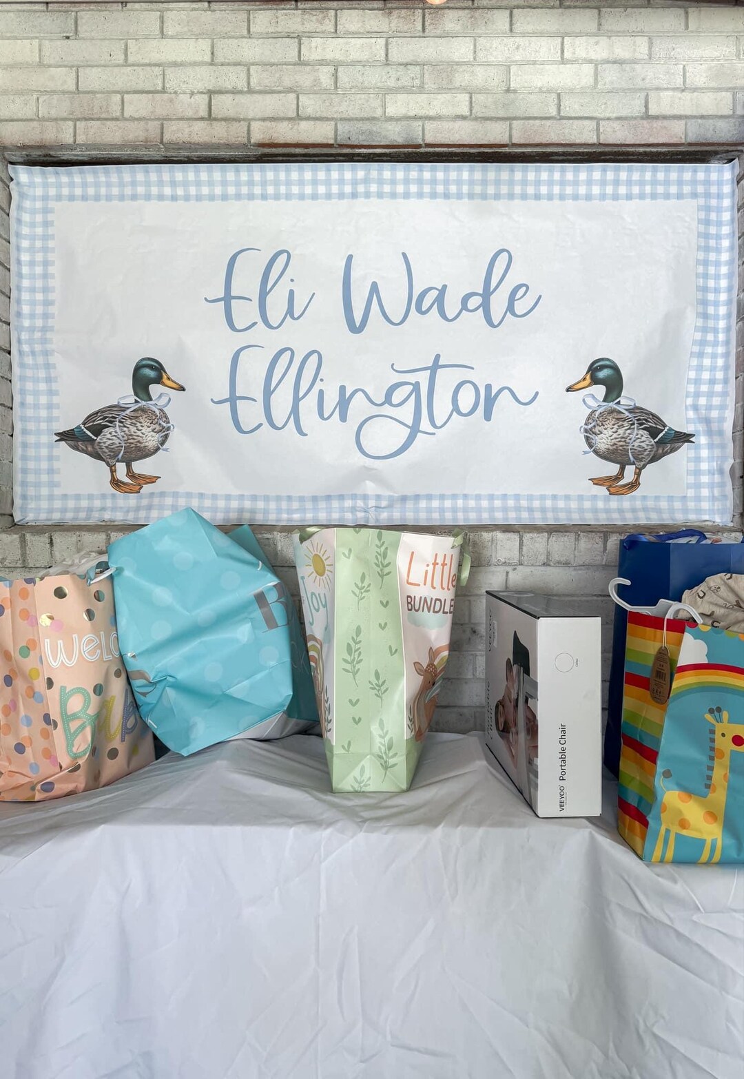 Hunting Birthday Paper Banner | Mallard Duck | One Lucky Duck | Baby ...