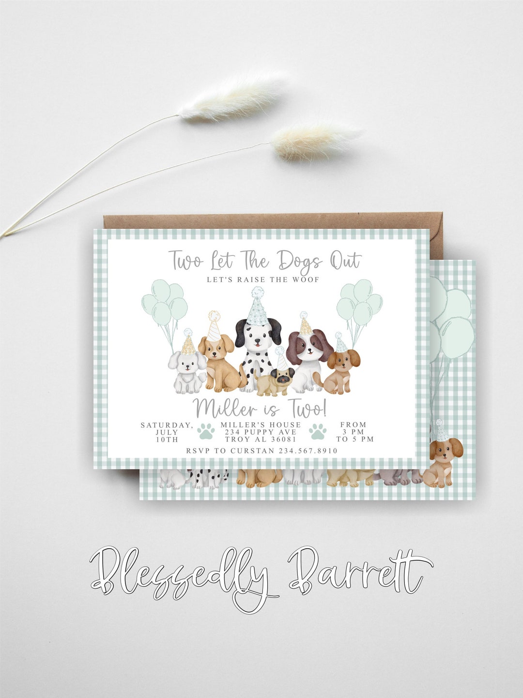 Two Let the Dogs Out BIRTHDAY Invitation | Puppy | Dog | Snips and ...
