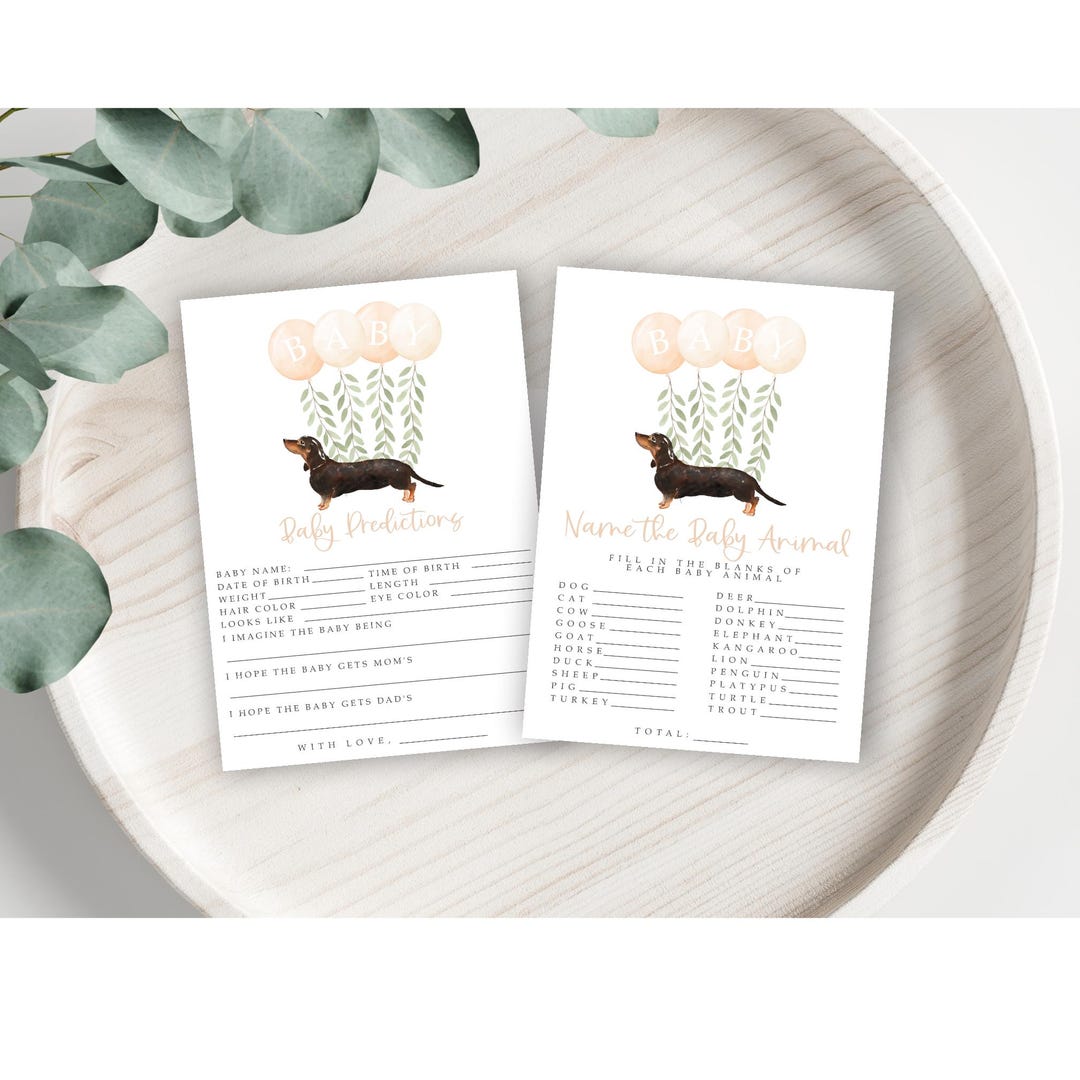 Baby Shower Games | 120 Dogs Options | Monogram | Custom | Baby Shower ...