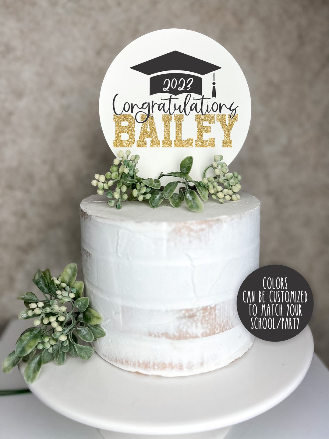 2023 Graduation Wooden Cake Topper College Graduation Highschool ...