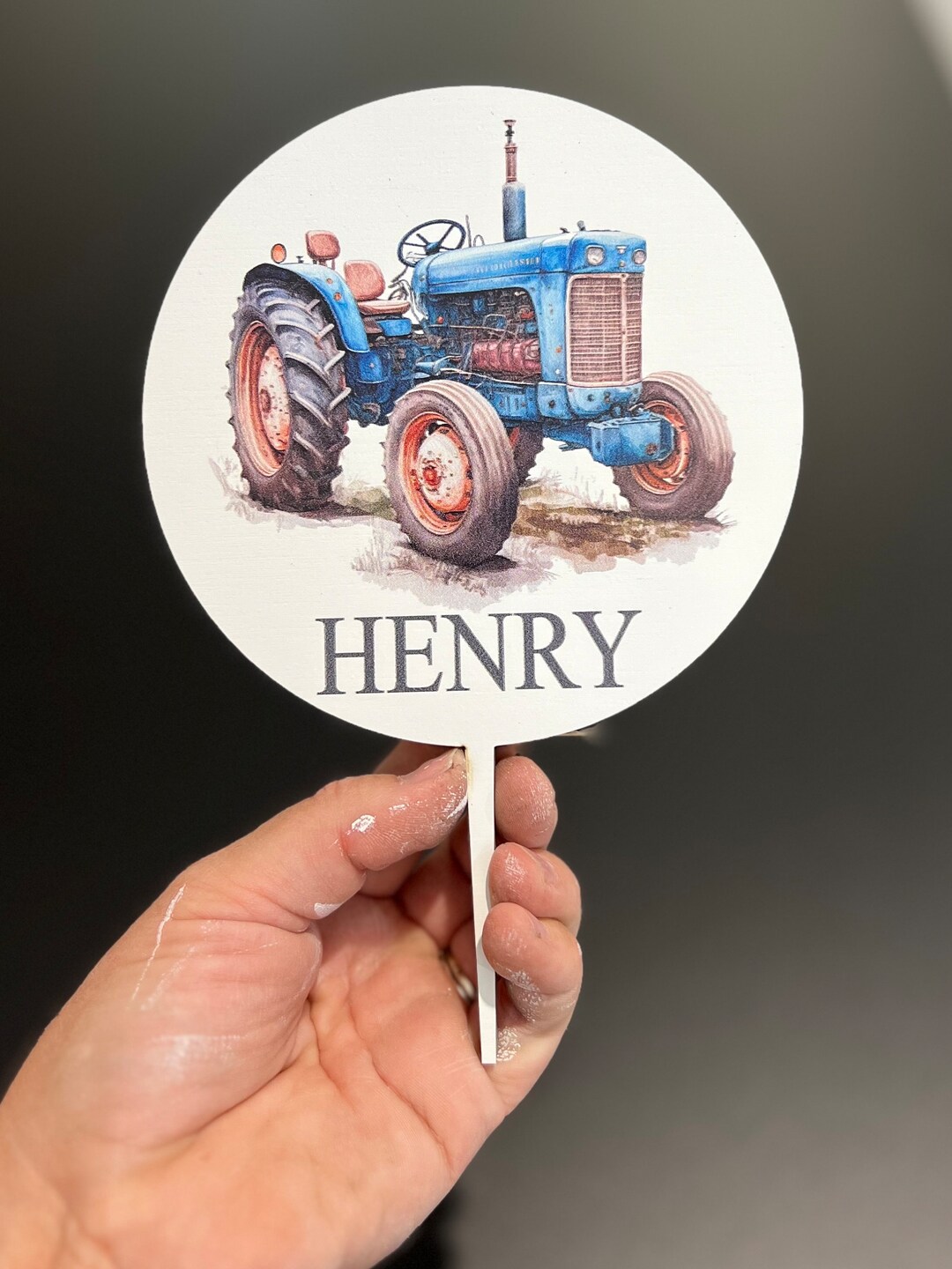 Blue Tractor Cake Topper | Farm | Green | Farm Birthday | Rustic | Ford ...