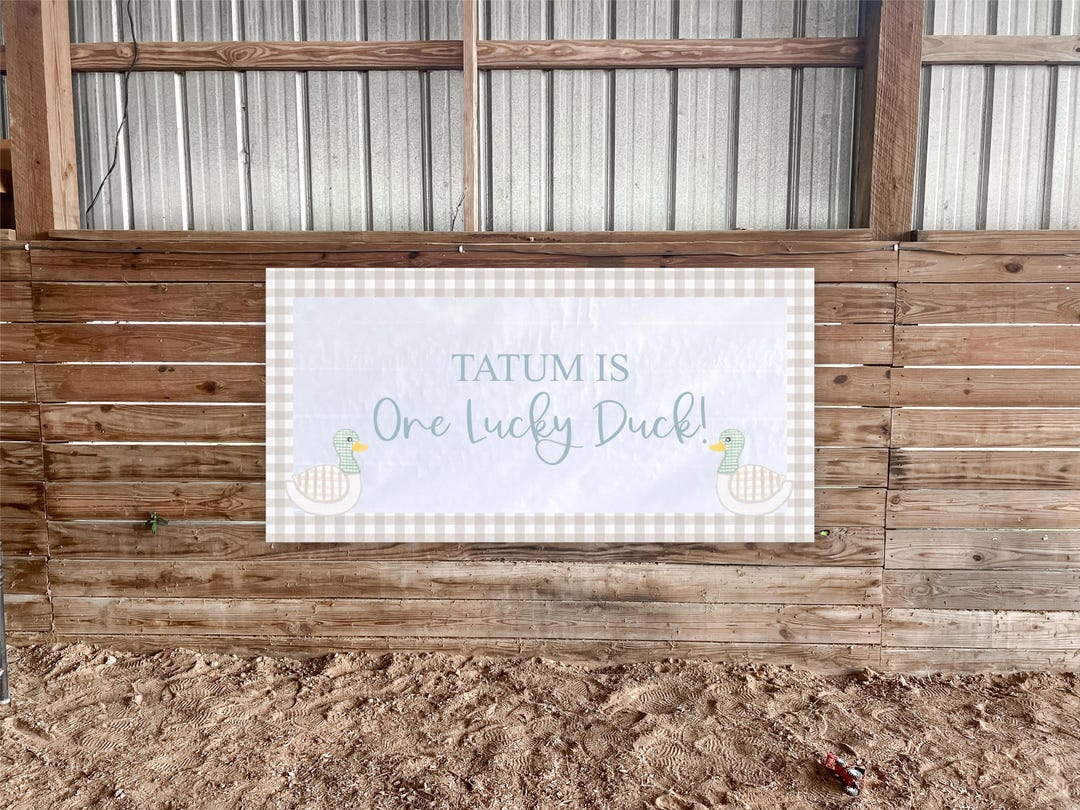 Hunting Birthday Banner | Mallard Duck | One Lucky Duck | Quail | Paper ...