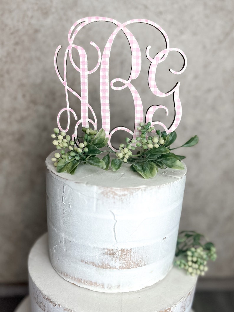 Cake Topper Monogram Wooden Cake Topper Pattern - Etsy