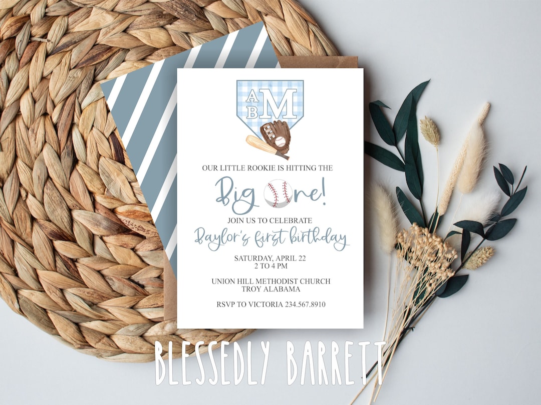 Baseball Birthday Invitation | Big One | Dixie Youth | Rec Ball ...