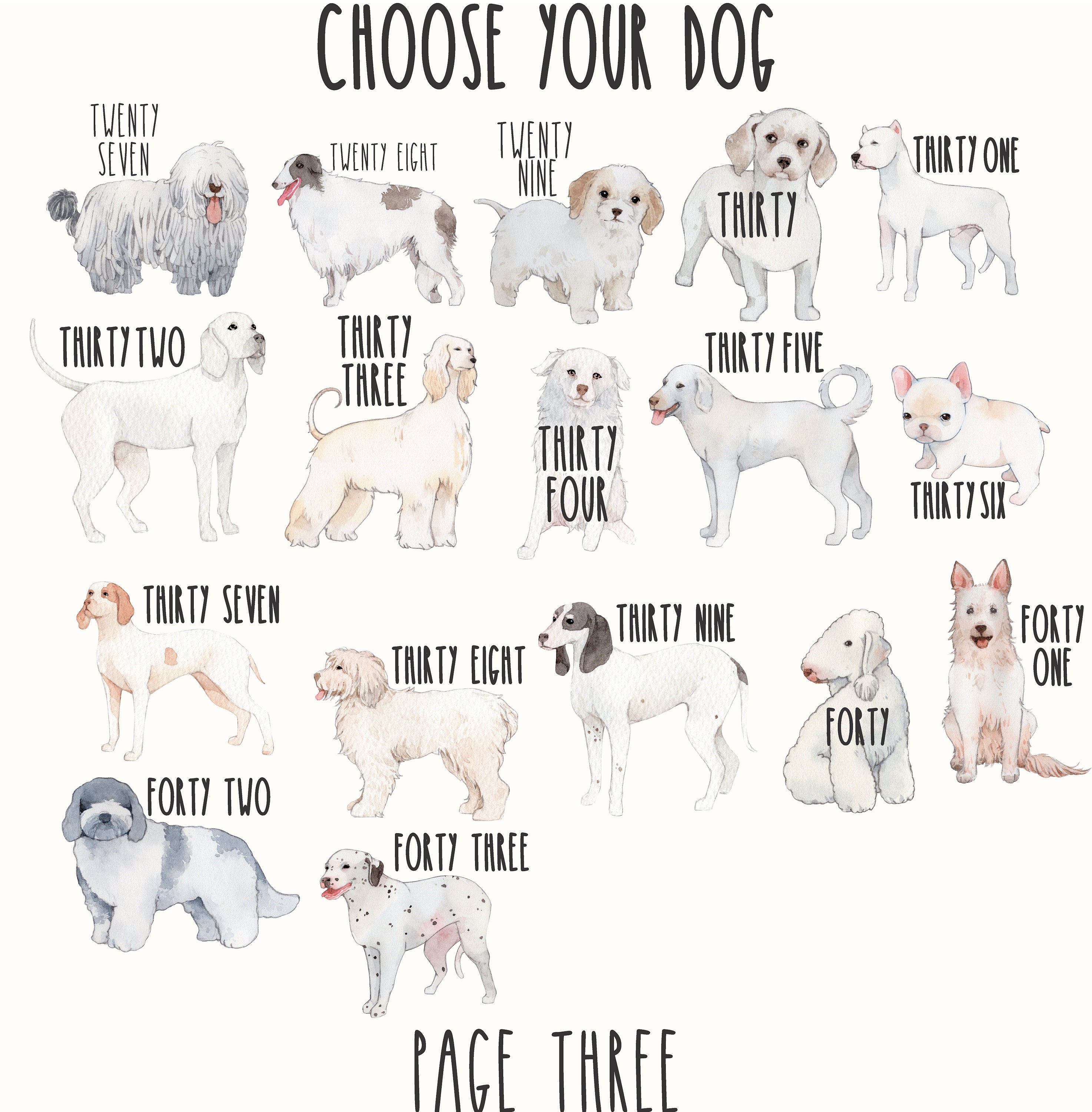 Baby Shower Games | 120 Dogs Options | Monogram | Custom | Baby Shower ...