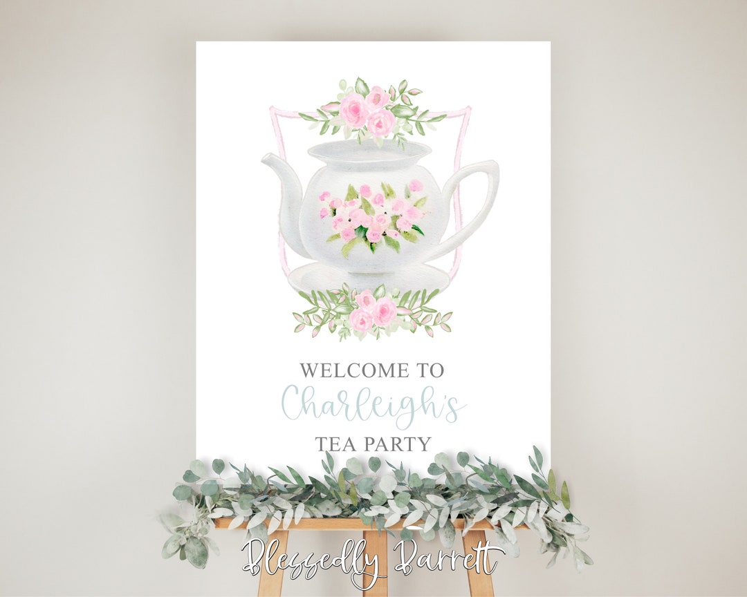 Tea Party | Tea for Two | 2nd Birthday | Floral | Tea Milestone Sign ...
