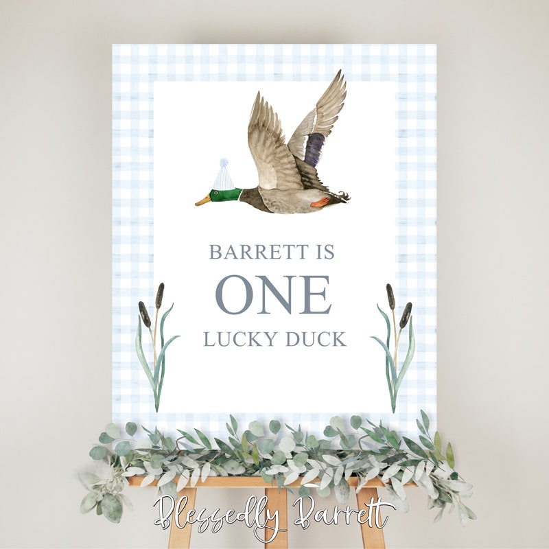 One Lucky Duck Party Sign - Etsy