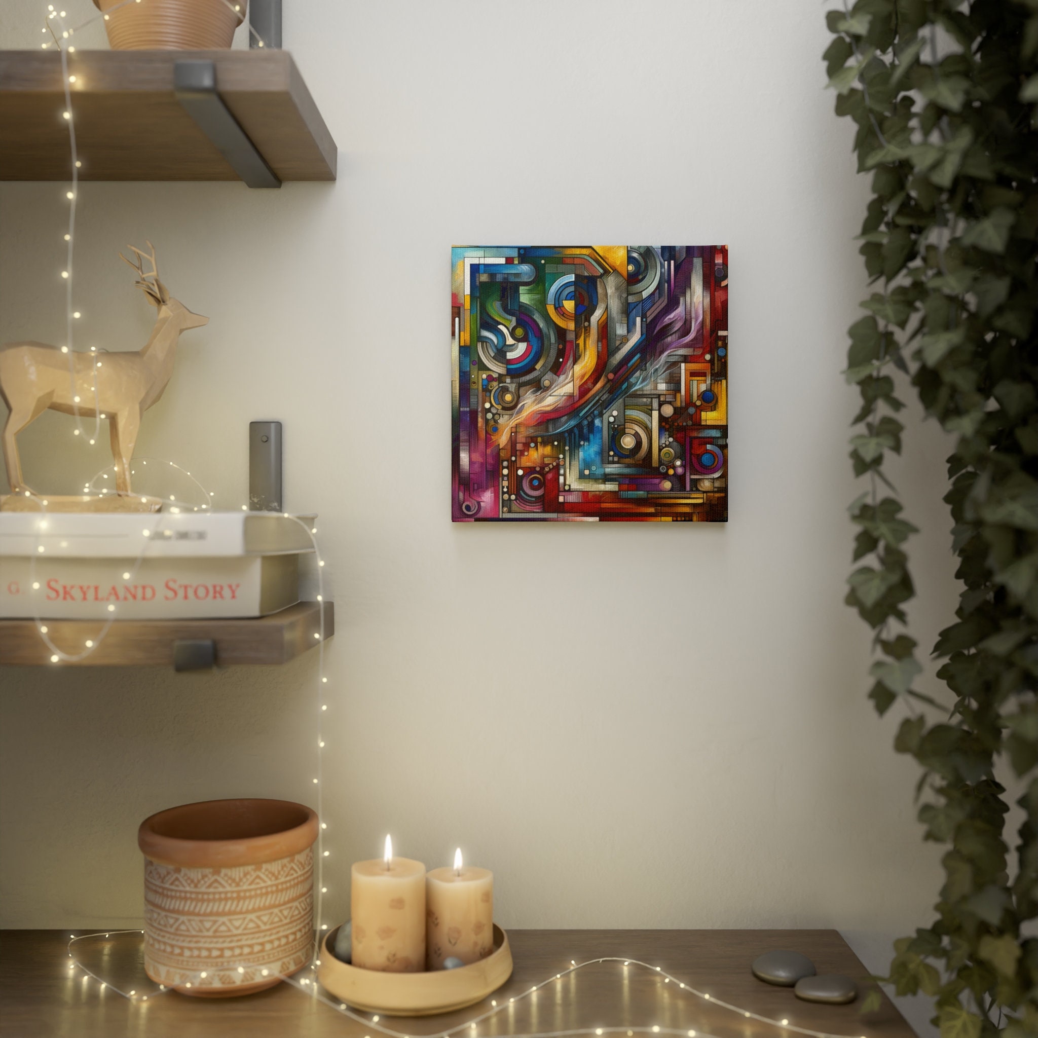 Ai-generated Abstract Modern Artwork on an 8x8 Canvas - Etsy