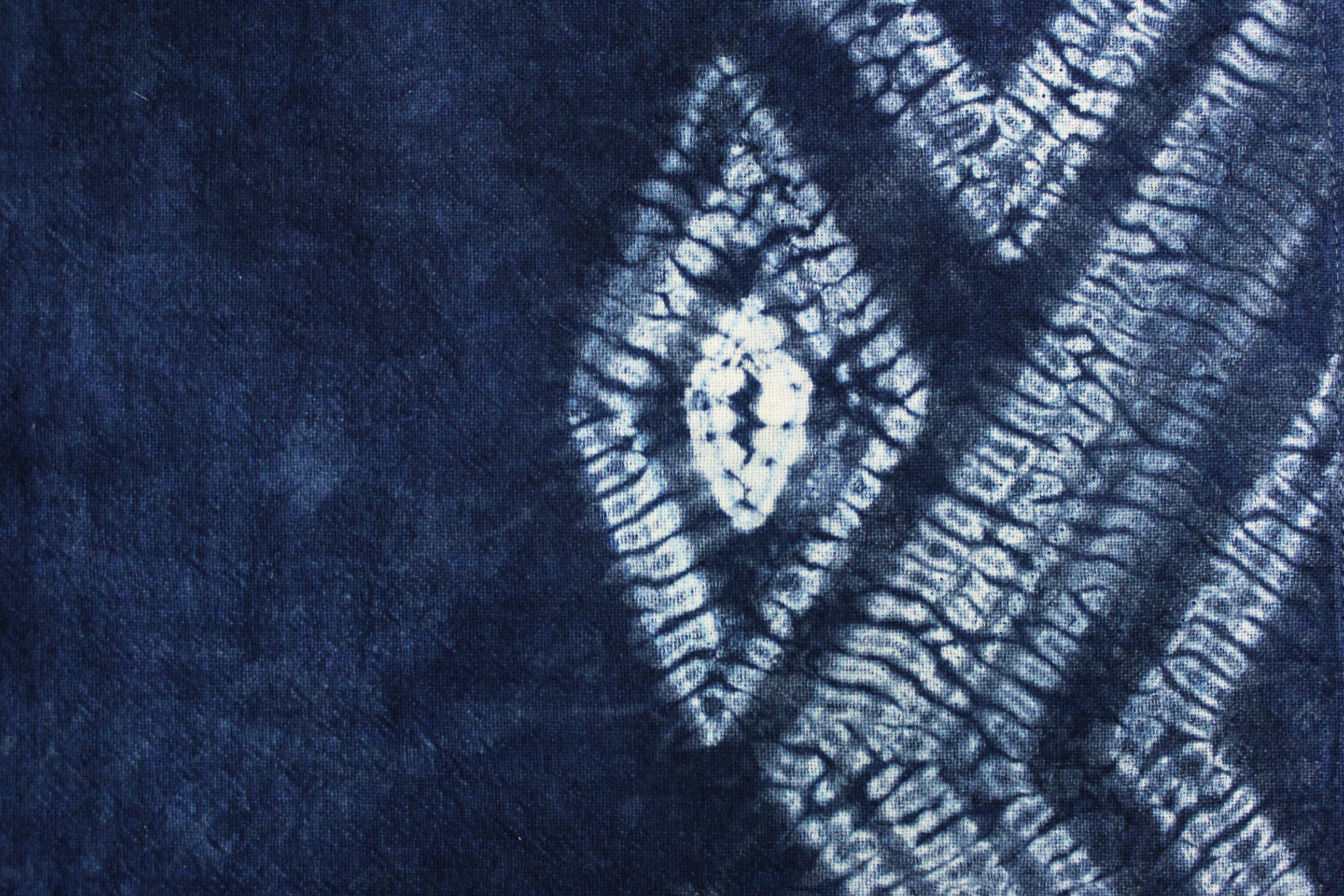 Kumo&nui Japanese Shibori Wall Art Indigo Hand Dyed Textile Art One of ...