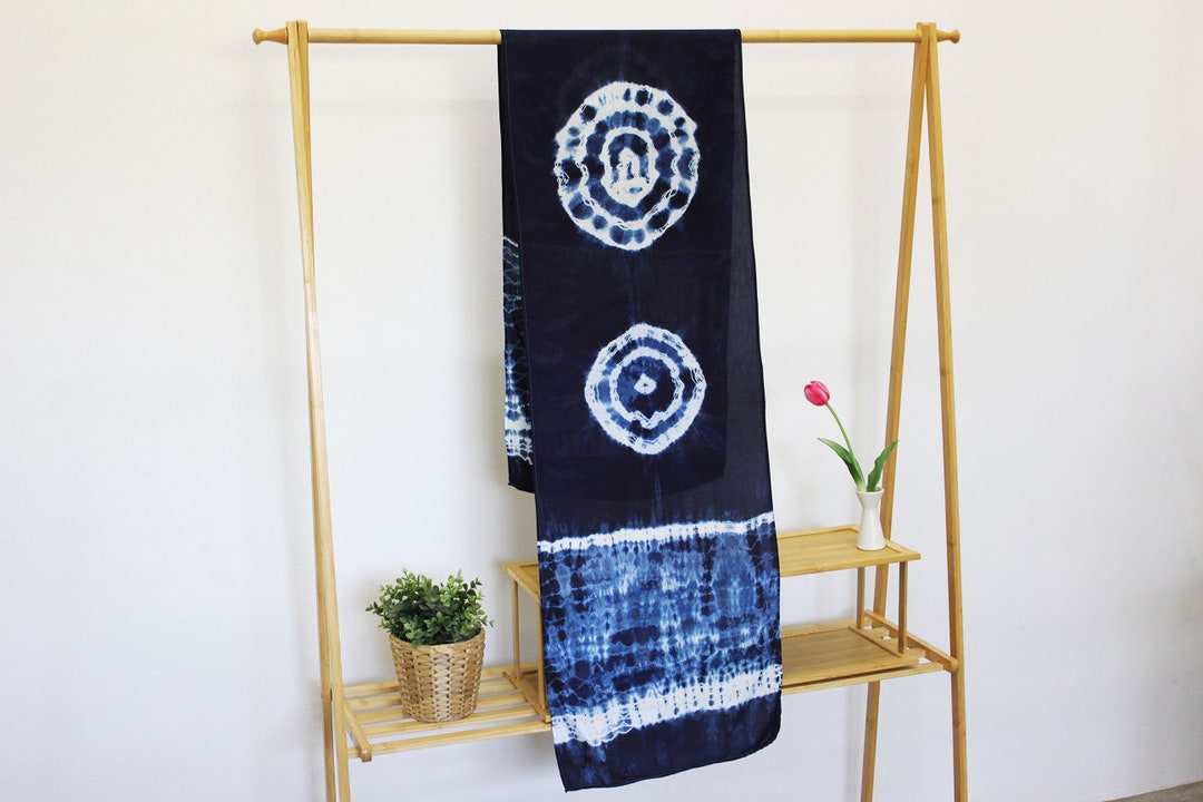 Kumo Shibori Silk Scarf | Natural Indigo Silk Scarf | Hand Dyed Art ...
