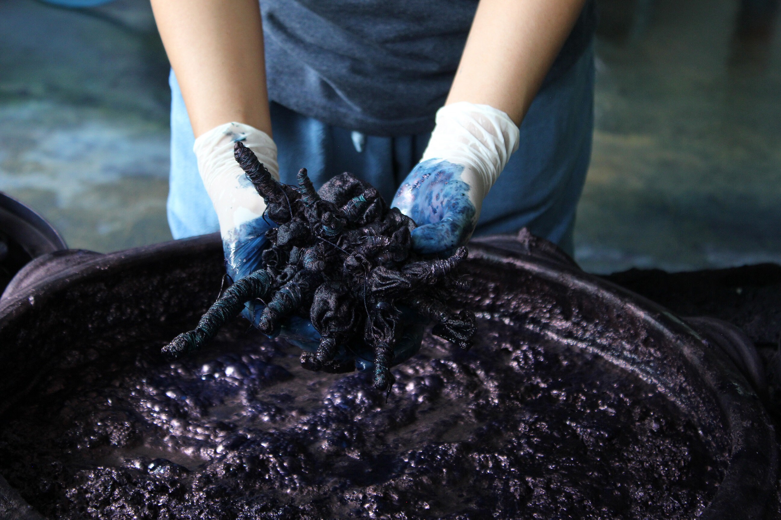 Kumo Japanese Shibori Wall Art | Natural Indigo Hand Dyed Textile Art ...