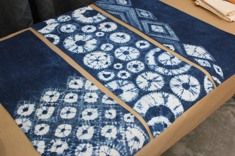 Kumo&nui Japanese Shibori Wall Art Indigo Hand Dyed Textile Art One of ...