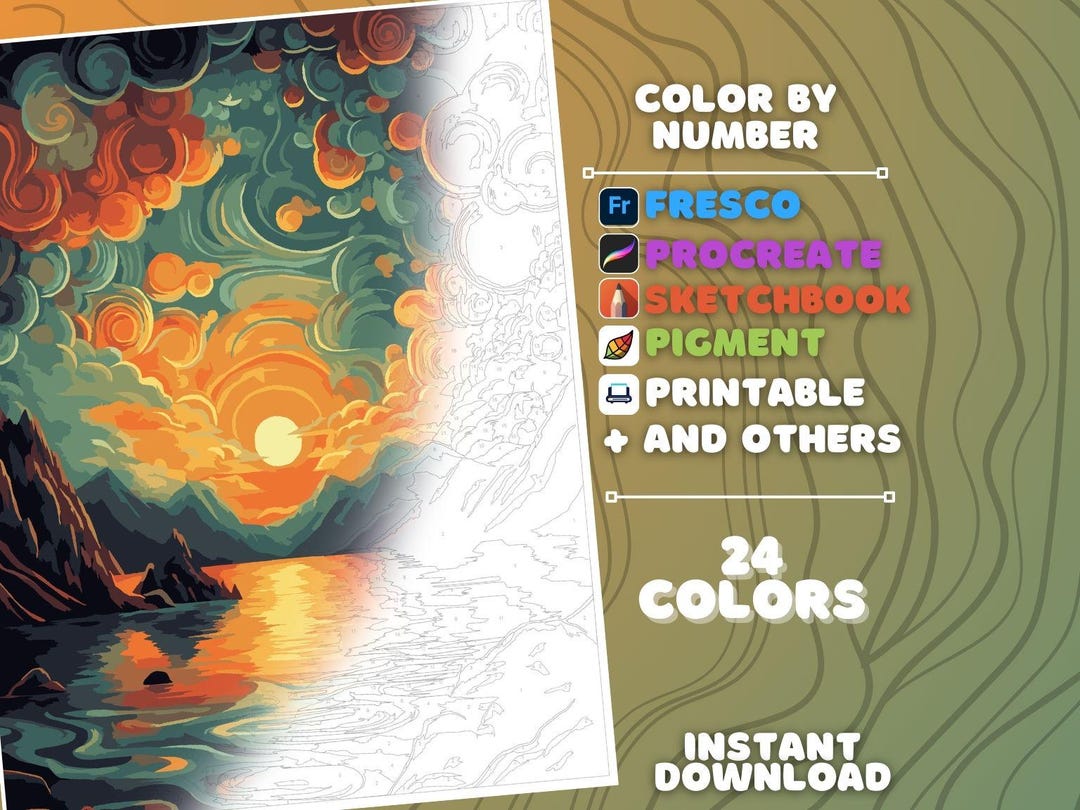 Paint by Numbers, Procreate Coloring Book, Painting by Numbers, Color ...