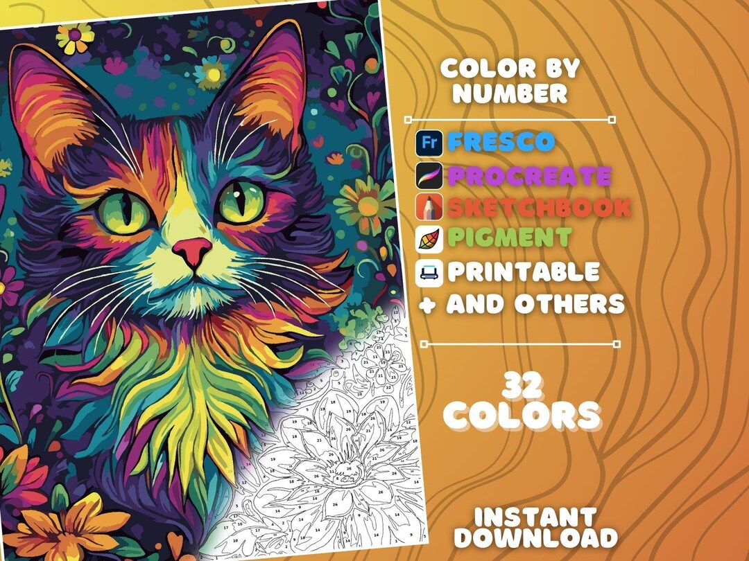 Paint by Numbers, Procreate Coloring Book, Painting by Numbers, Color ...