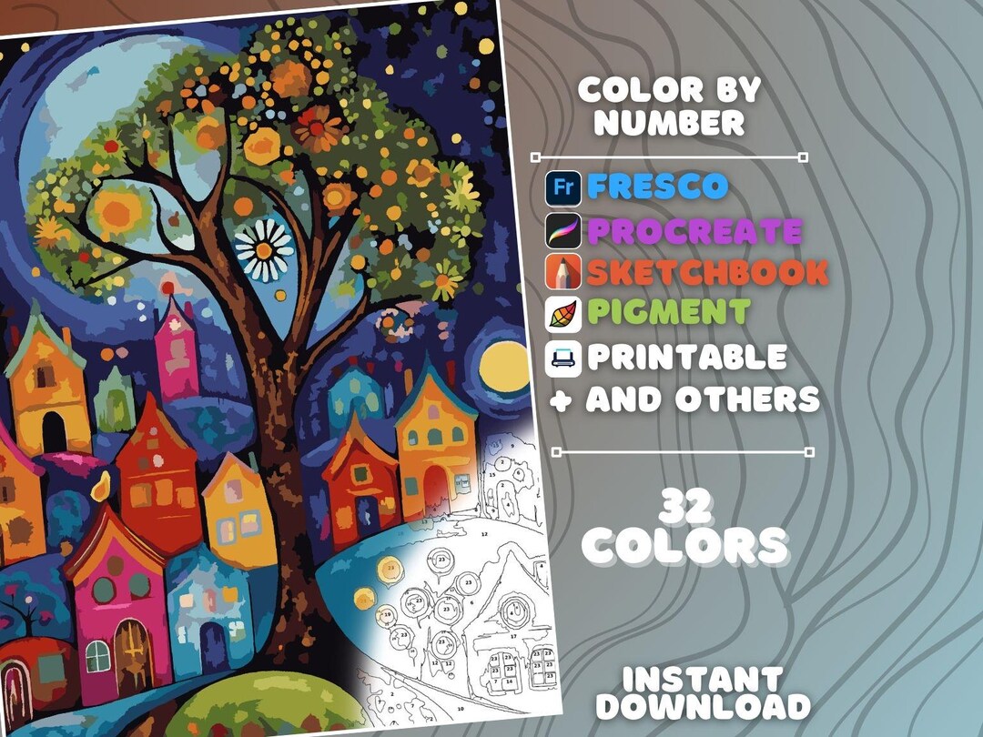 Paint by Numbers, Procreate Coloring Book, Painting by Numbers, Color ...