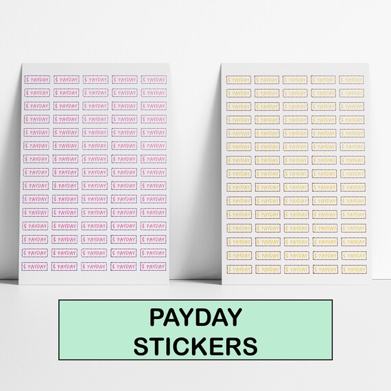 Paycheck Printable Stickers Bullet Journal Stickers Payday - Etsy