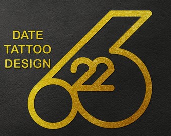 Custom Number Logo, Date Tattoo Design, Wedding Date Monogram Drawing ...
