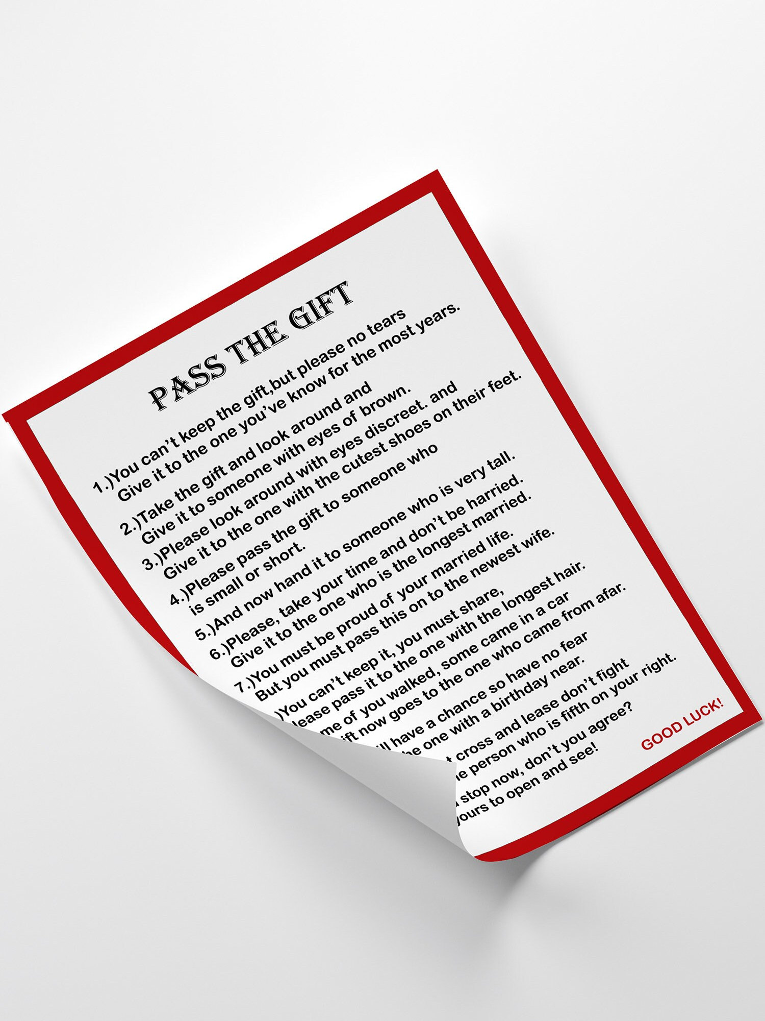 Pass the Gift Game Birthday Game Family Game Kids Games Party Games ...