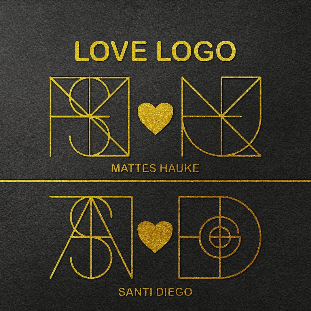 Love Logo, Two Names Logo With A Heart, Custom Name Logo Design ...