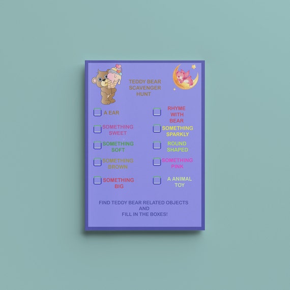 Teddy Bear Scavenger Hunt Birthday Game Home Activity - Etsy