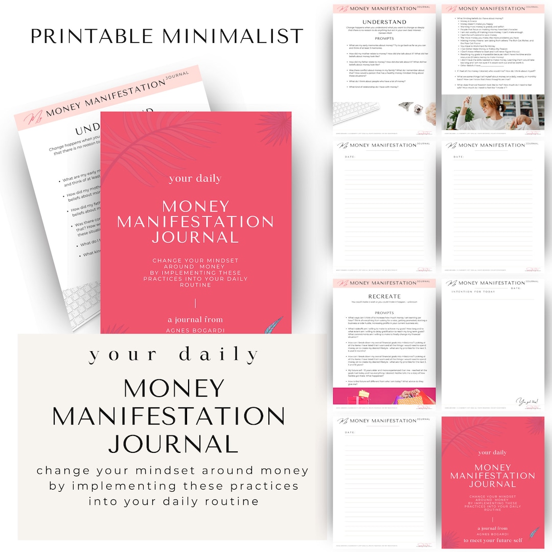 Printable A4 MONEY MANIFESTATION JOURNAL | Workbook, Minimalist Money ...