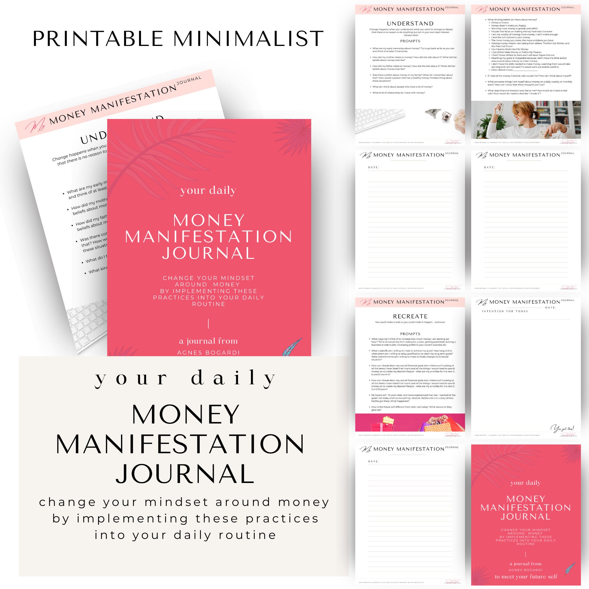 Printable A4 MONEY MANIFESTATION JOURNAL | Workbook, Minimalist Money ...