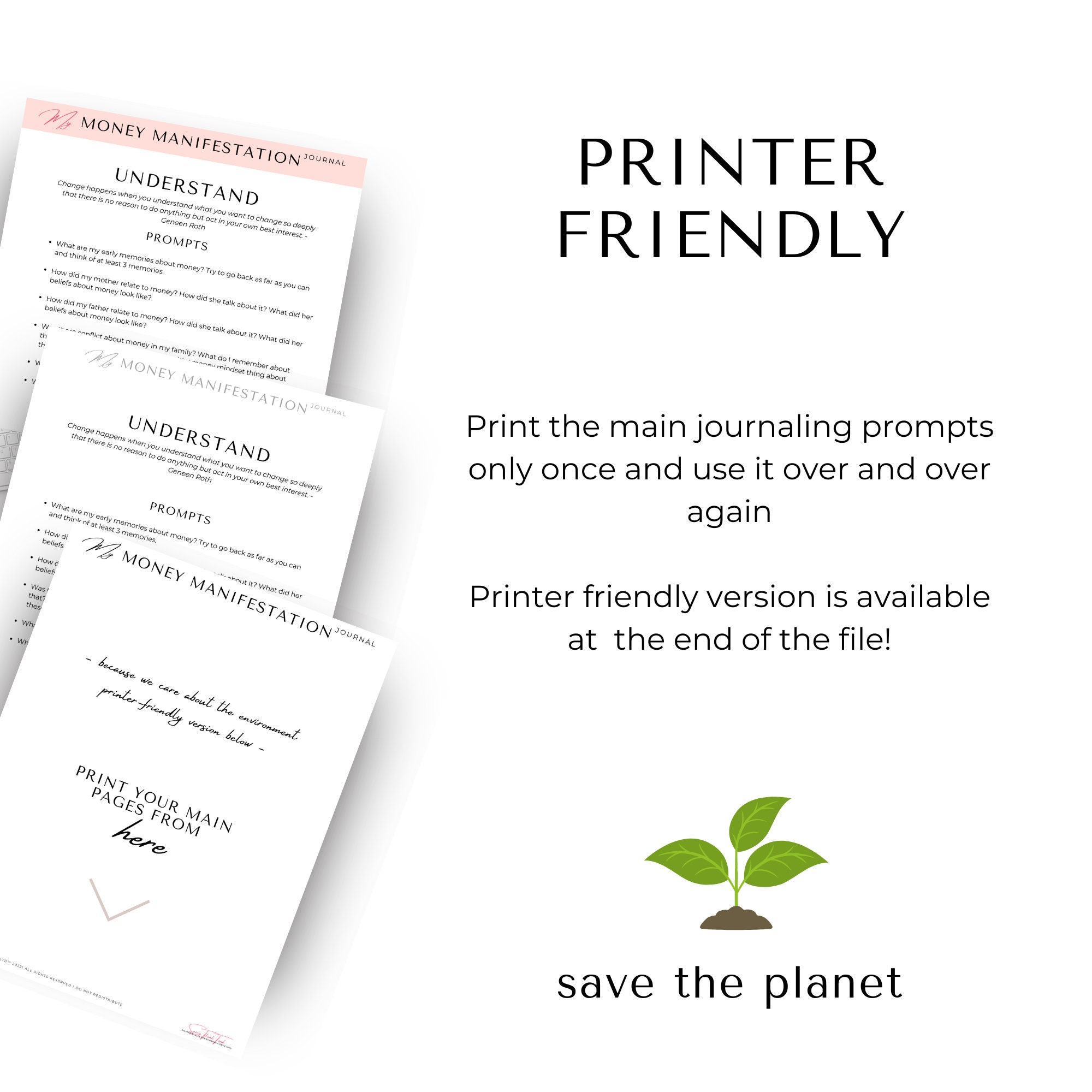 Printable A4 MONEY MANIFESTATION JOURNAL | Workbook, Minimalist Money ...