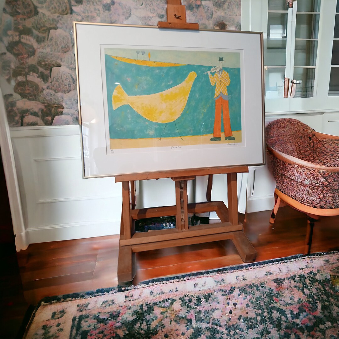 Lithograph by Annora Spence Bird and Violin - Etsy
