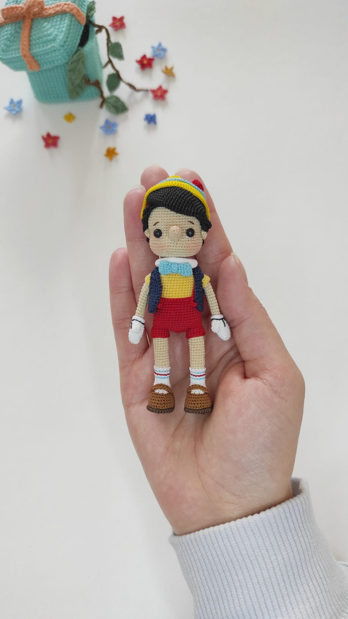 Miniature Amigurumi Pinocchio // Knitting, Crochet, Amigurumi Pinocchio ...