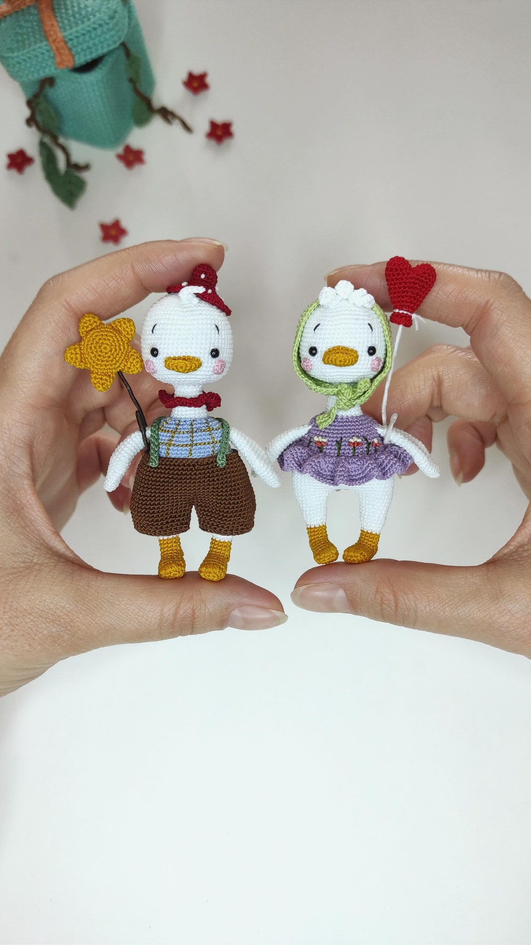 Miniature Amigurumi Geese Cassie, Pol //handmade Animal Toys, Mini ...