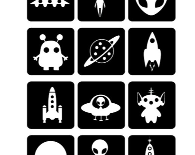 Glitter Tattoo Stencils Aliens and Spaceships, Boys & Girls Stencils ...