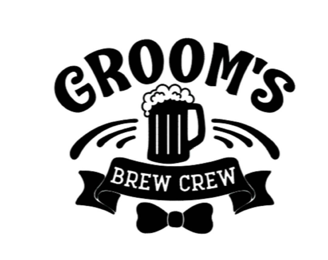 Grooms Brew Crew Vinyl Decal, Mugs, Cups, Water Water Bottles, Glasses ...