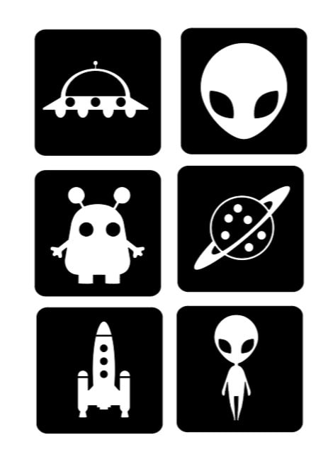 Glitter Tattoo Stencils Aliens and Spaceships, Boys & Girls Stencils ...