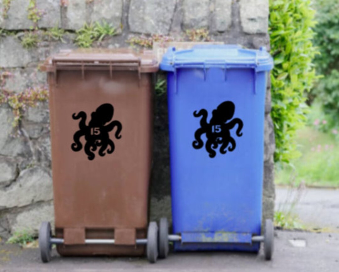 Octopus Vinyl Wheelie Bin Decal, Wheelie Bin Vinyl Sticker - Etsy