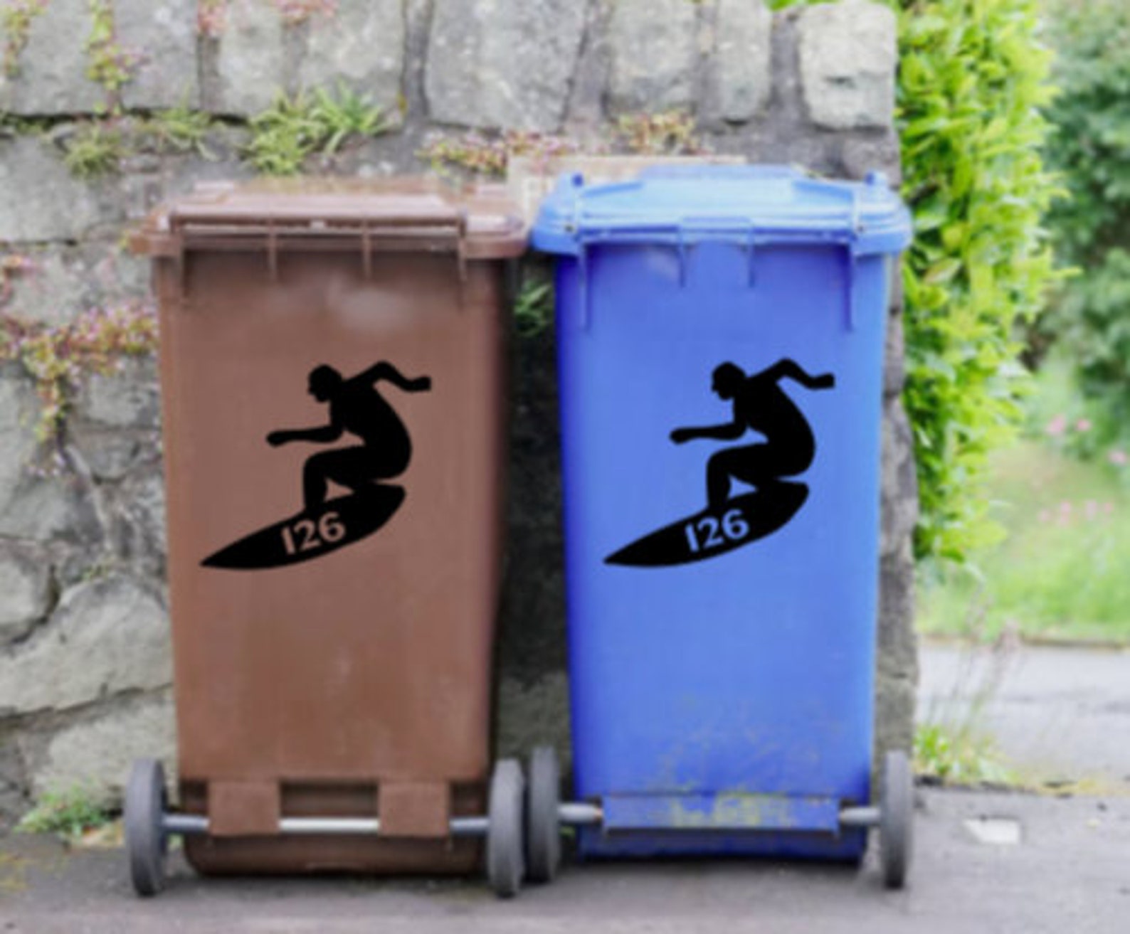 Surfer Vinyl Wheelie Bin Decal, Wheelie Bin Vinyl Sticker - Etsy