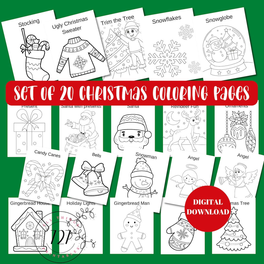 20 Christmas Coloring Pages for Kids, Christmas Coloring Pages, Kids ...