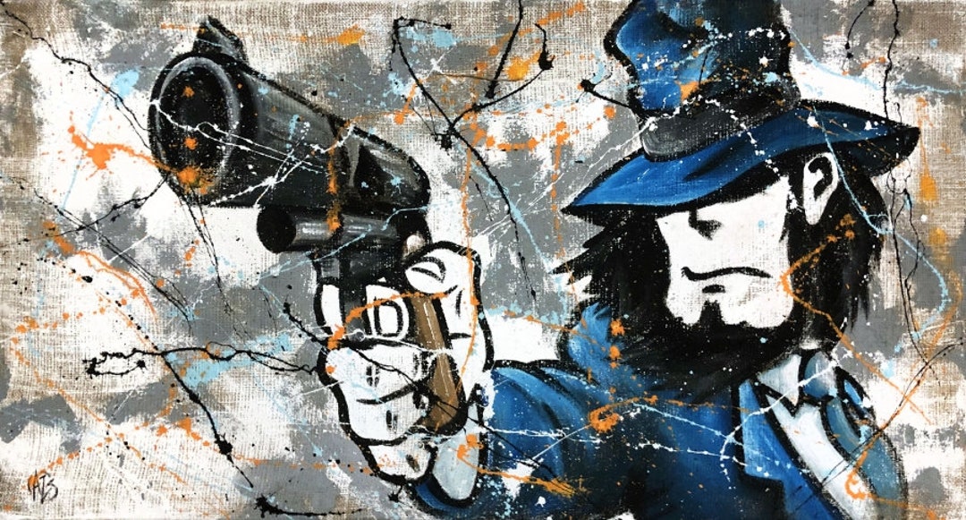 Jigen With Gun Handmade Painting - Etsy
