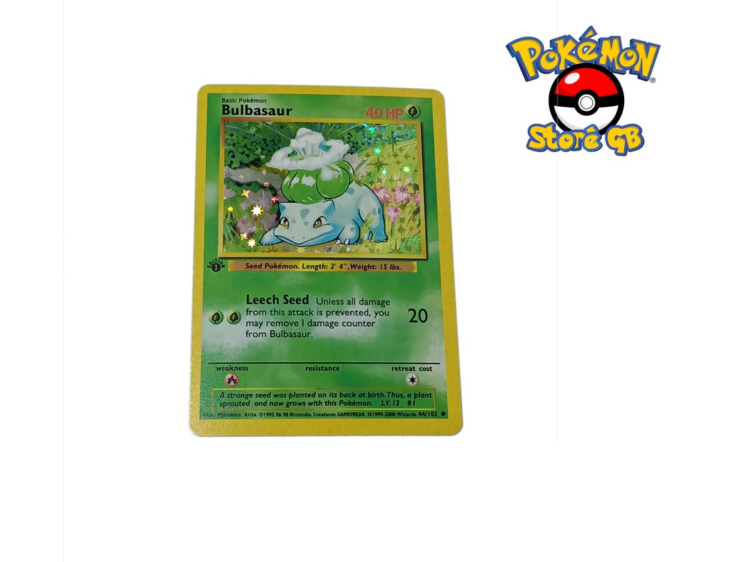 First Edition BULBASAUR 44/102 Pokemon Card / Base Set 1999 Holo - Etsy