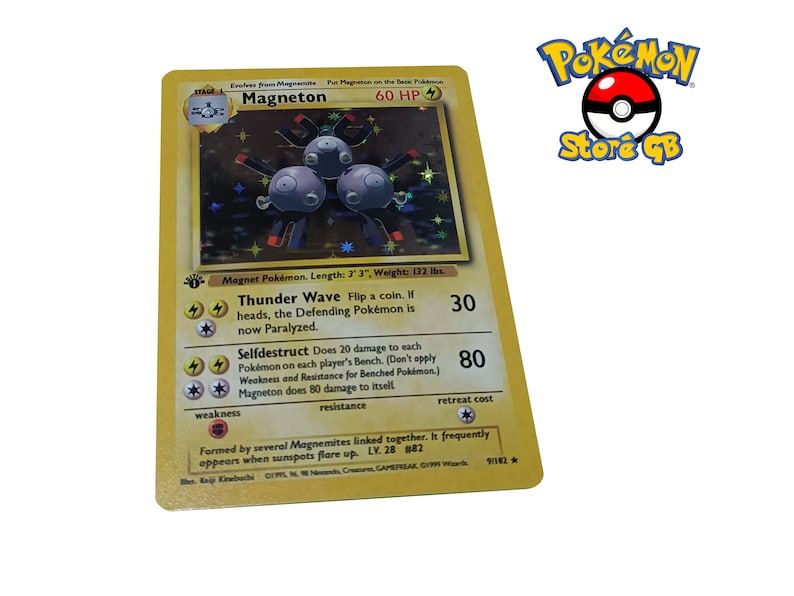 1999 Pokemon Base Set 1st Edition Holo Shadowless Magneton 9/102 MT - Etsy