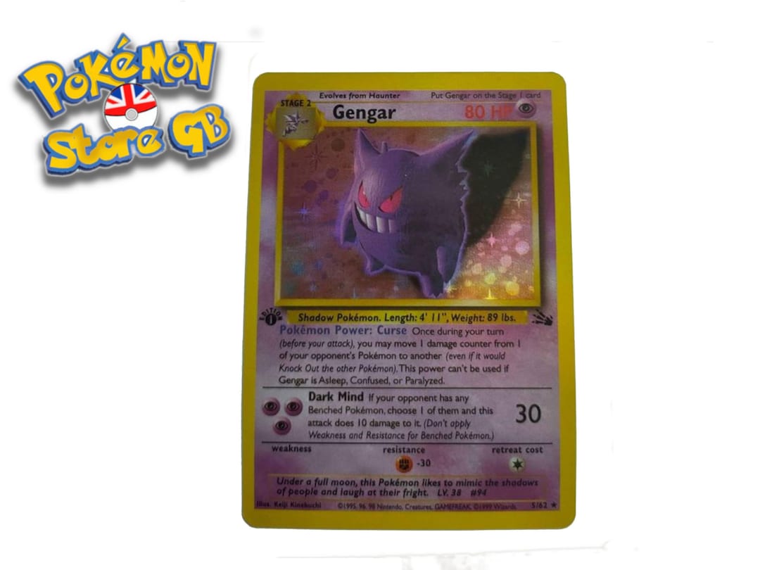 Gengar-holo 1st Edition 1999 Nintendo Pokemon Fossil - Etsy UK
