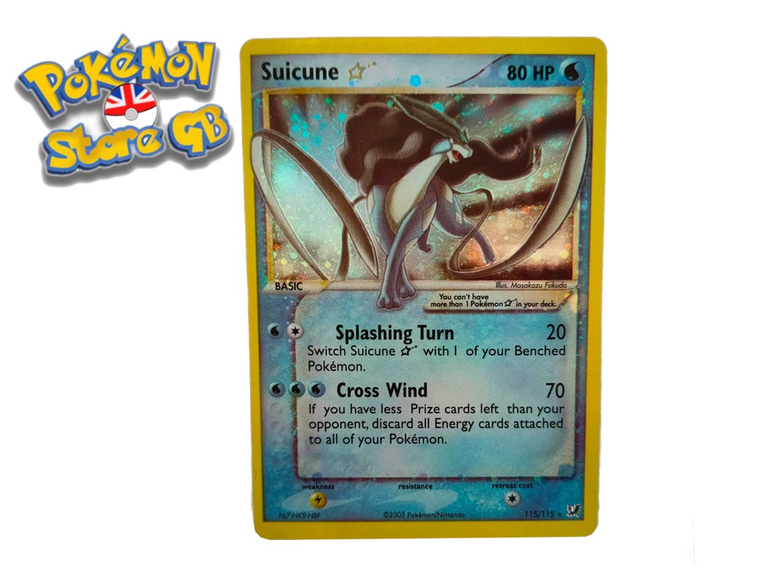 Pokemon Card Suicune Gold Star EX Unseen Forces 115/115 - Etsy