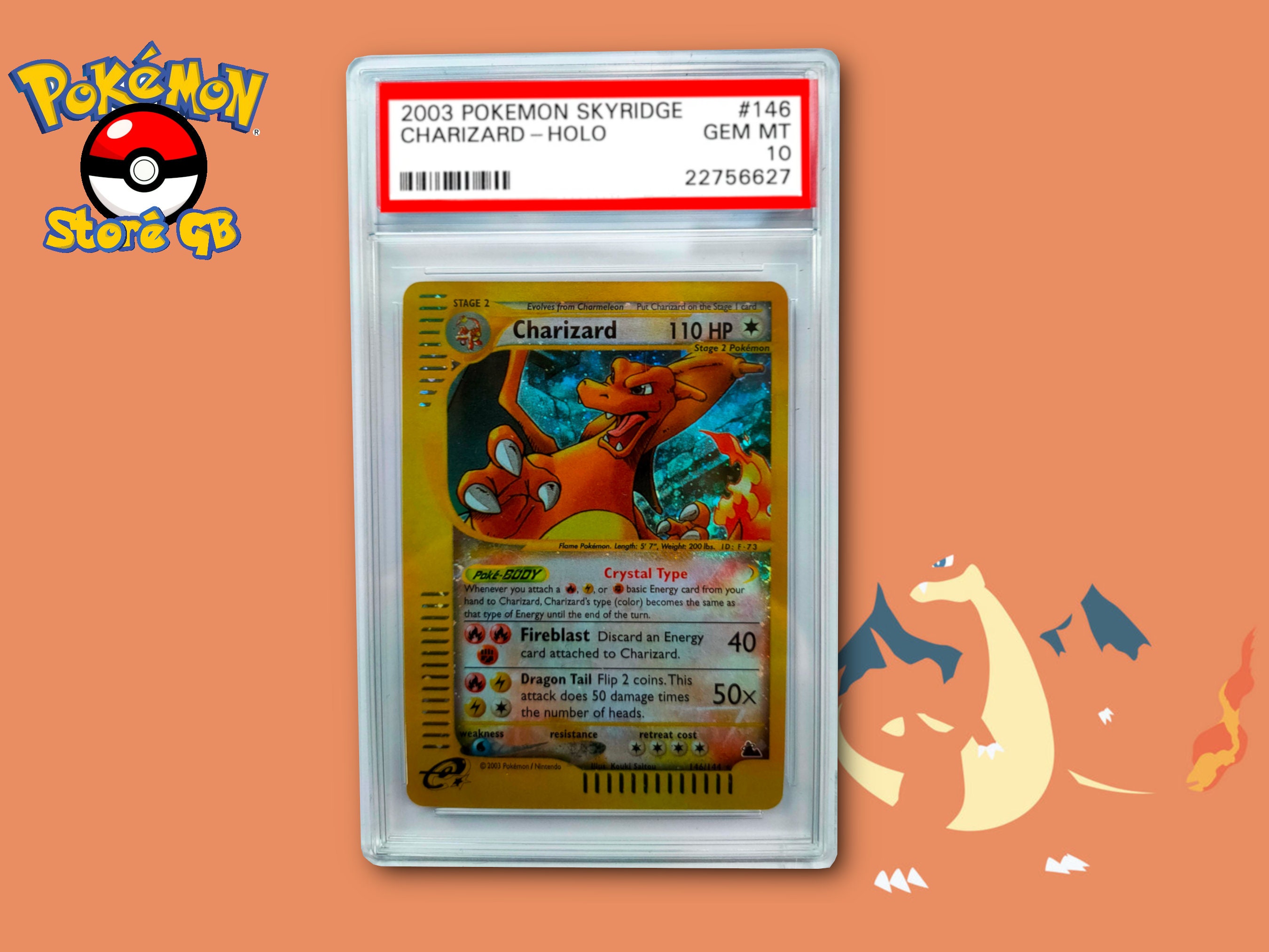 Charizard SK 146 Skyridge Holo Rare Charizard With or Without Display ...