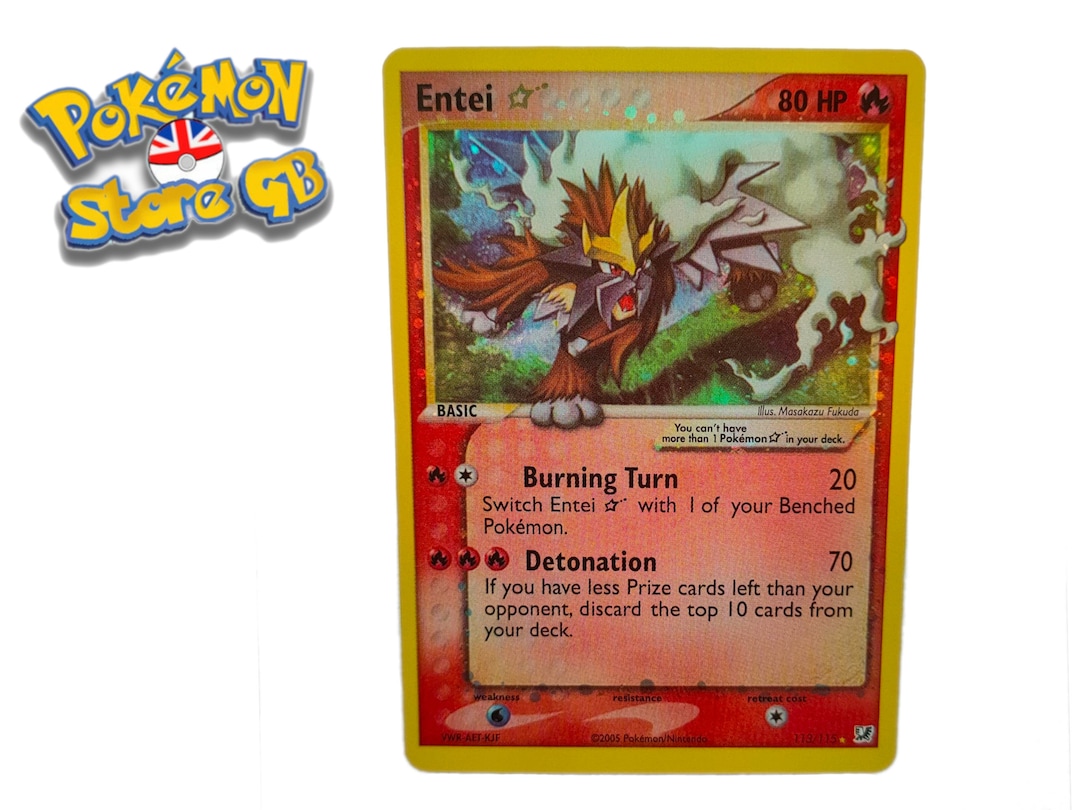 Pokemon Entei Gold Star Ex Unseen Forces Cgc Mint 113/115 - Etsy