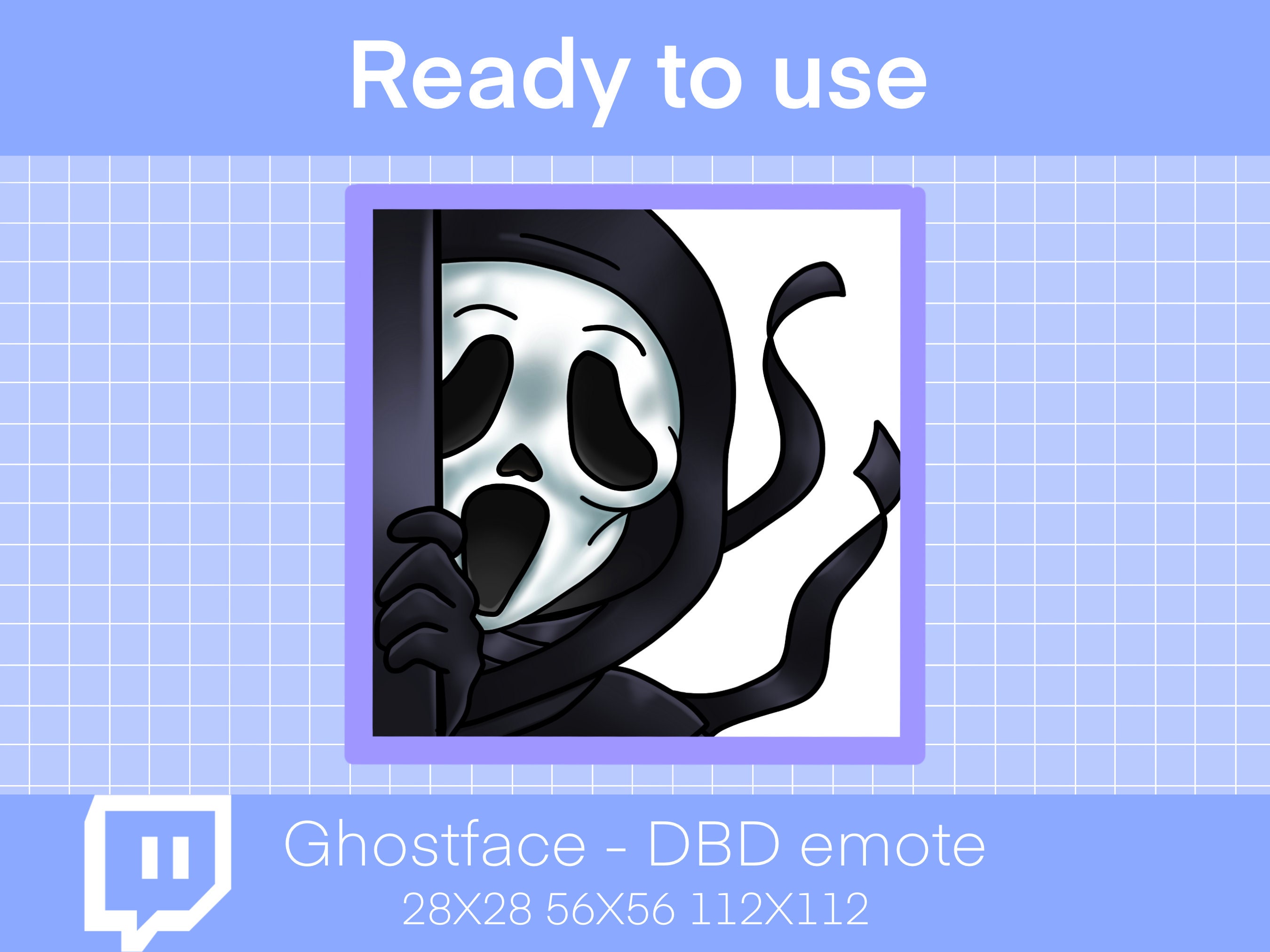 Ghostface Peek DBD Twitch Emote, Streamer Emoji, Descarga instantánea ...