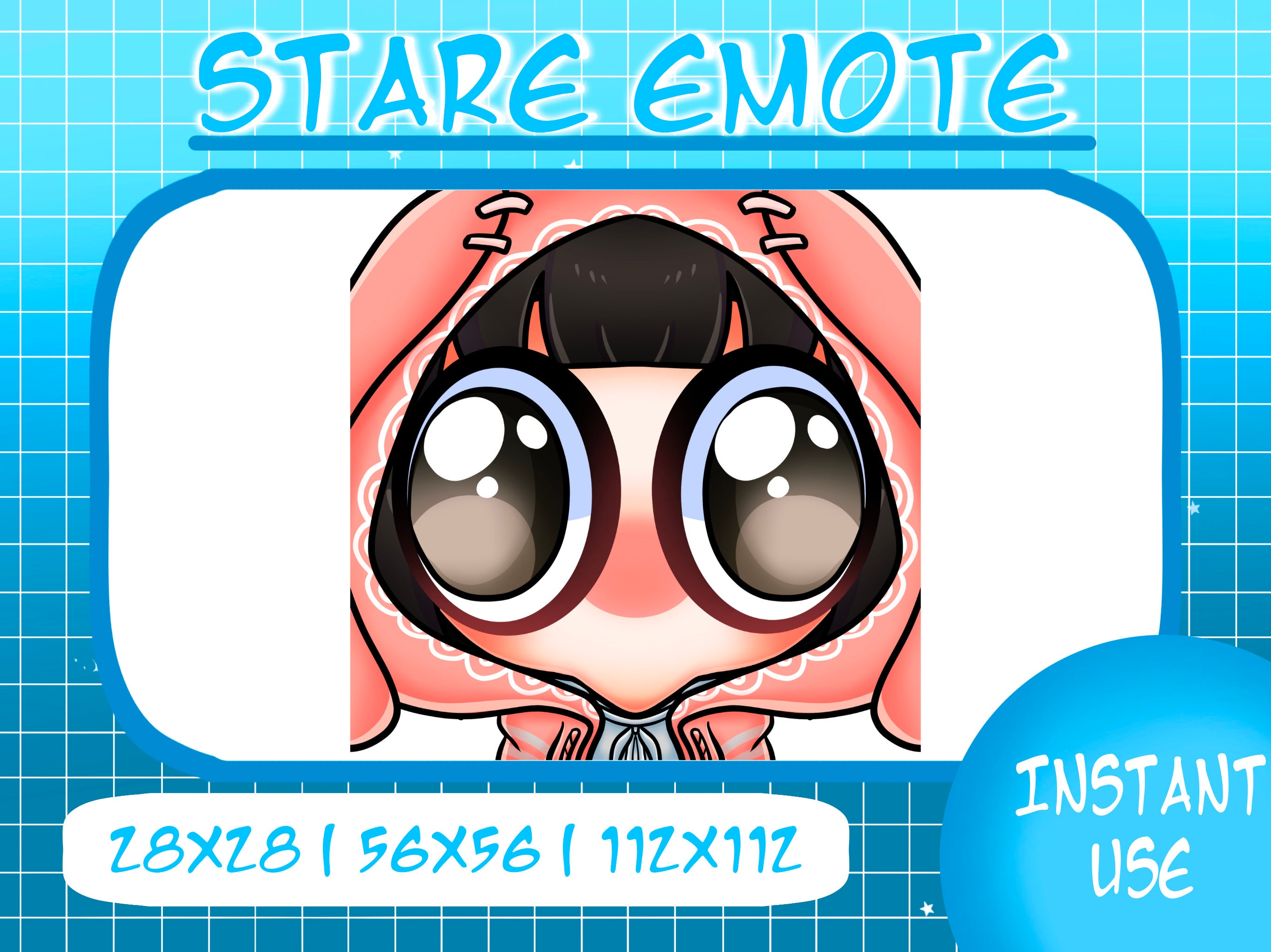 Pink Bunny Feng Stare Emote, DBD Stare Emote, Twitch Emote - Etsy